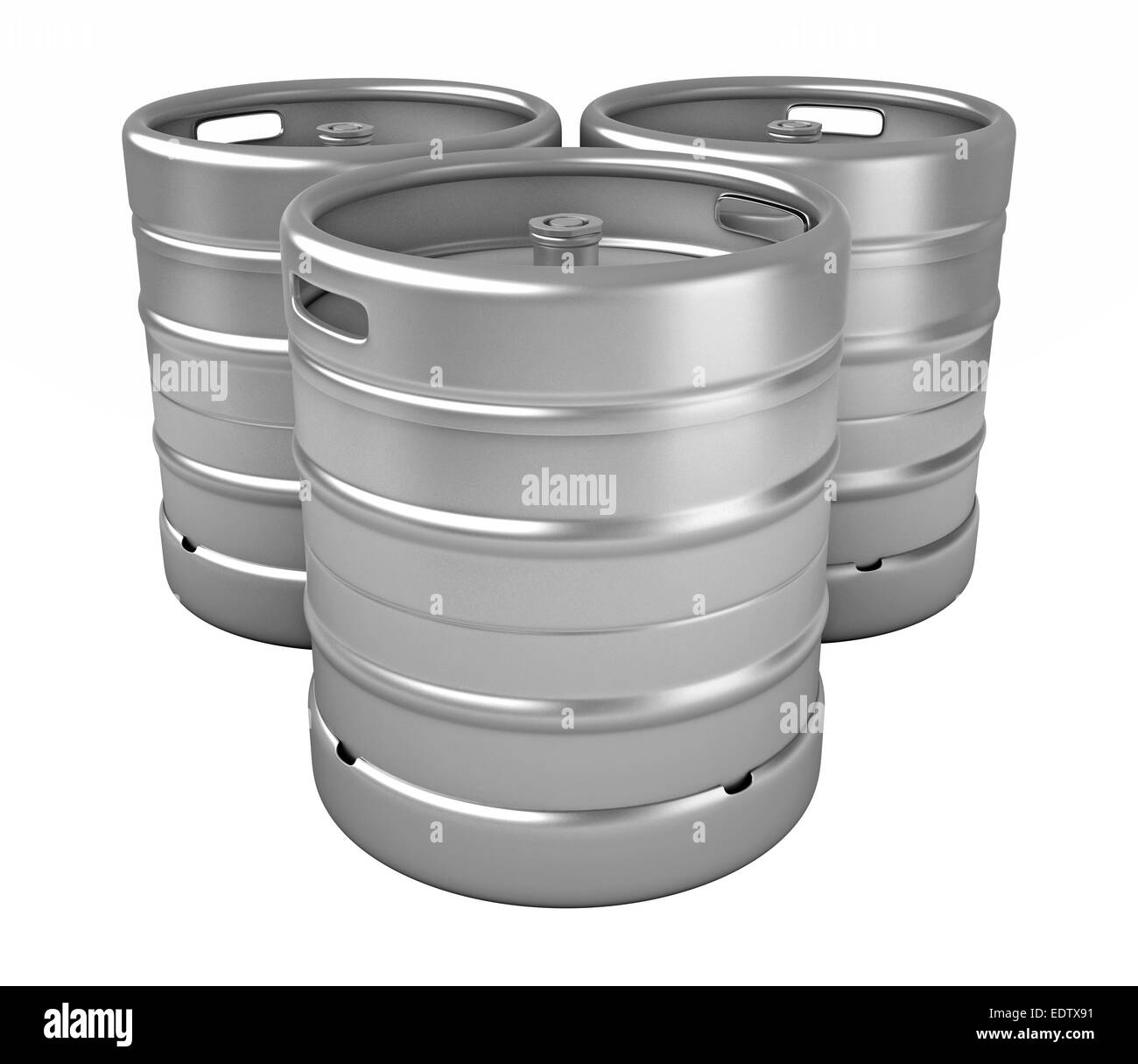 3d render of beer kegs isolated over white background Stock Photo - Alamy