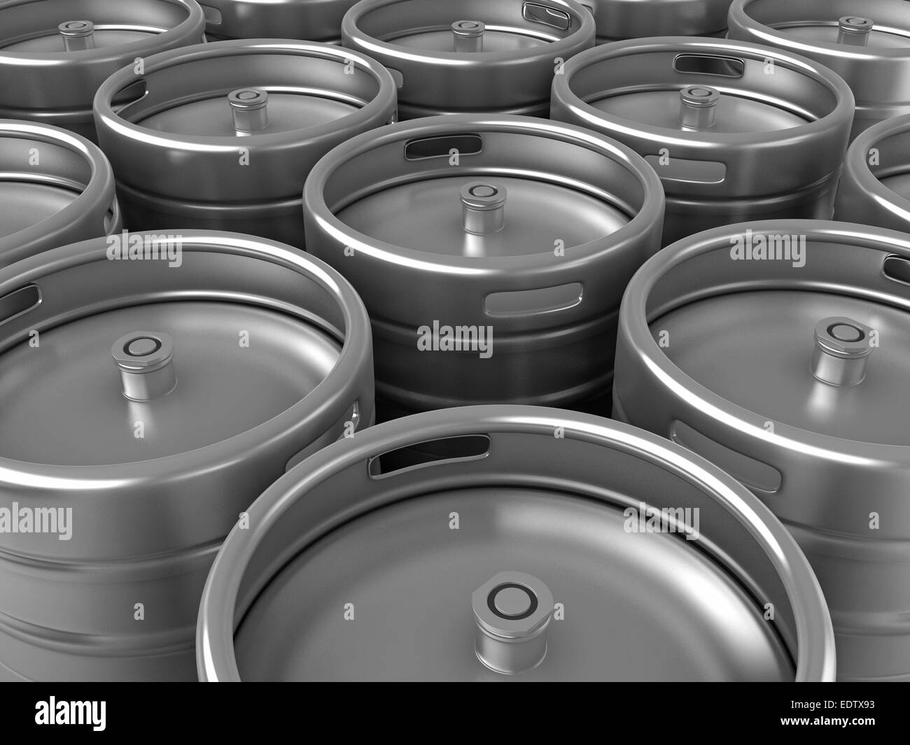 3d render of group of beer kegs Stock Photo - Alamy
