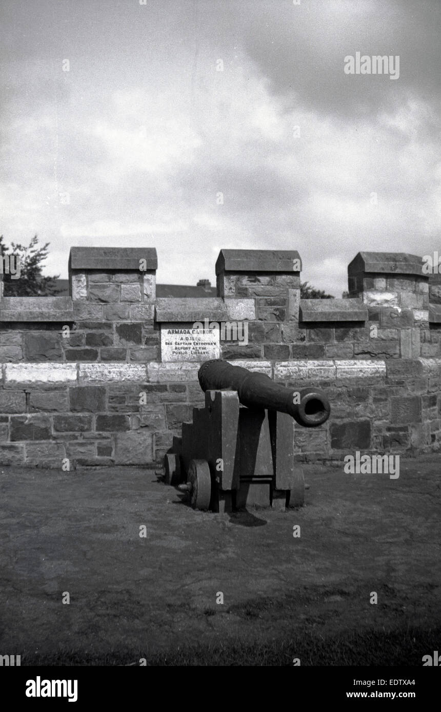 1930s historical, small portable cannon or artillery gun on wheels on ...