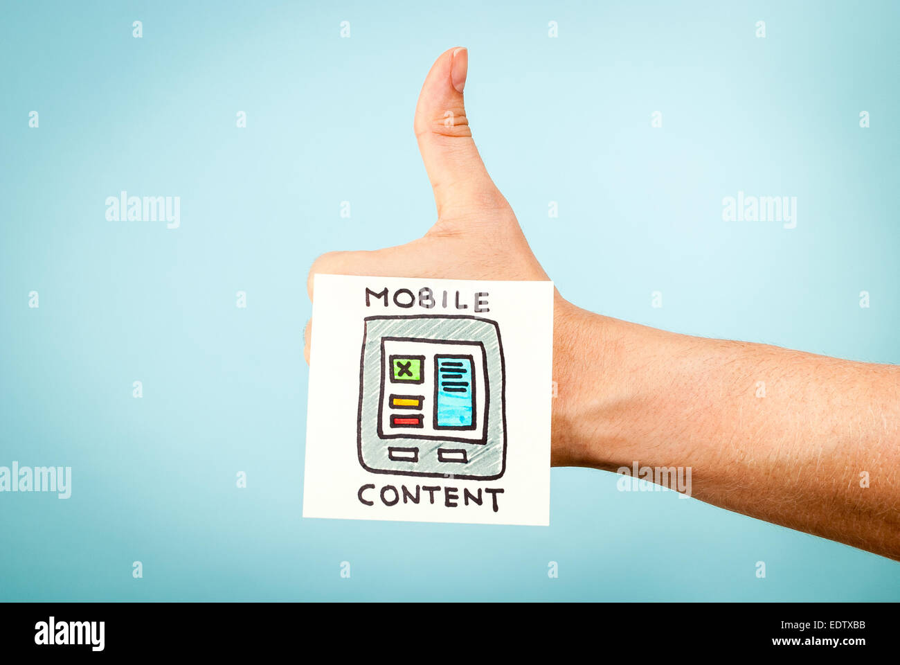 Like mobile content concept on hand Stock Photo - Alamy