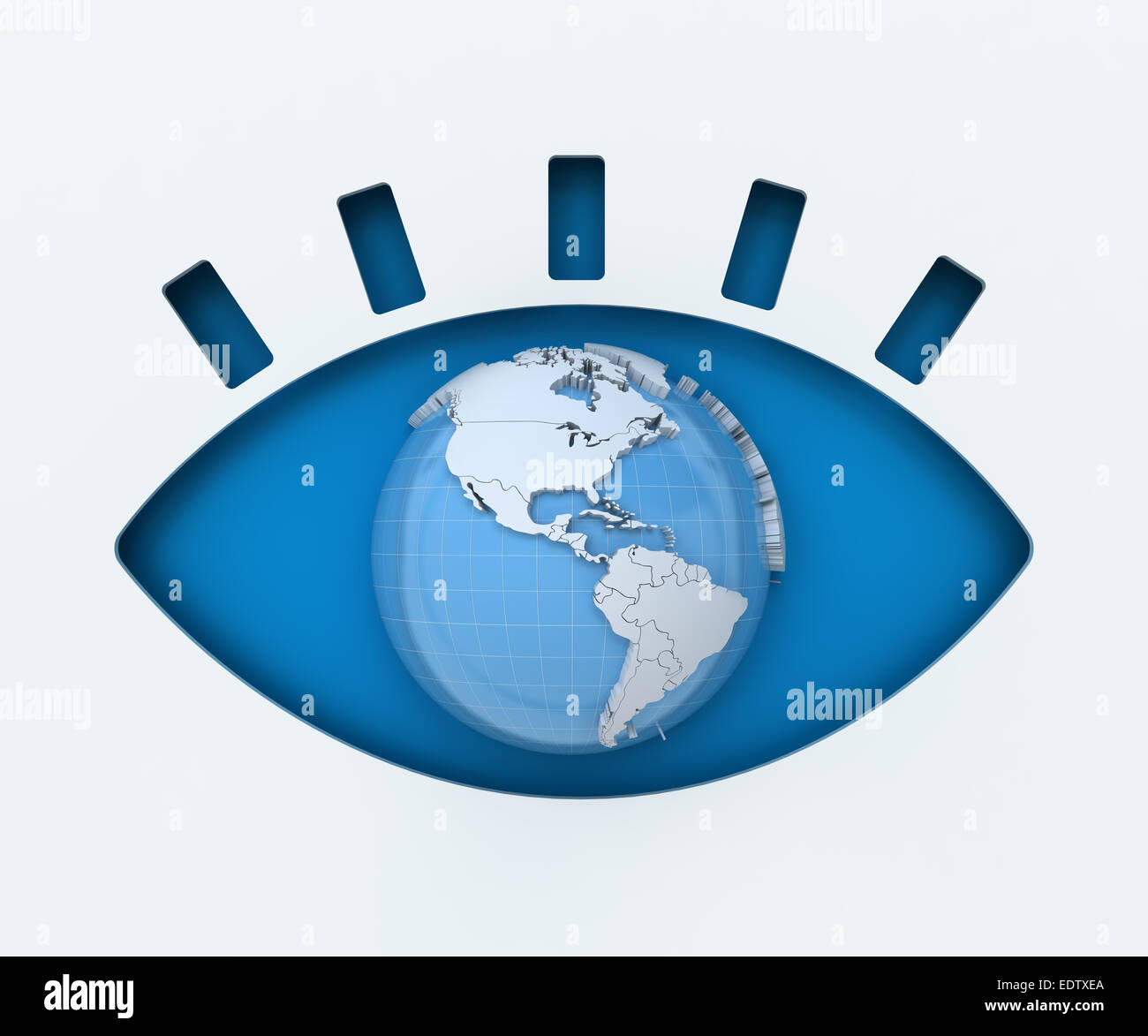 Human eye paper cut with globe Stock Photo - Alamy