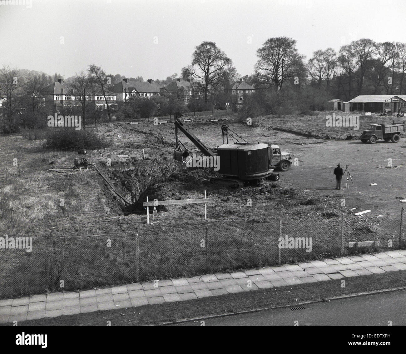 1940s, historical picture showing early ground preparation at a Richard ...