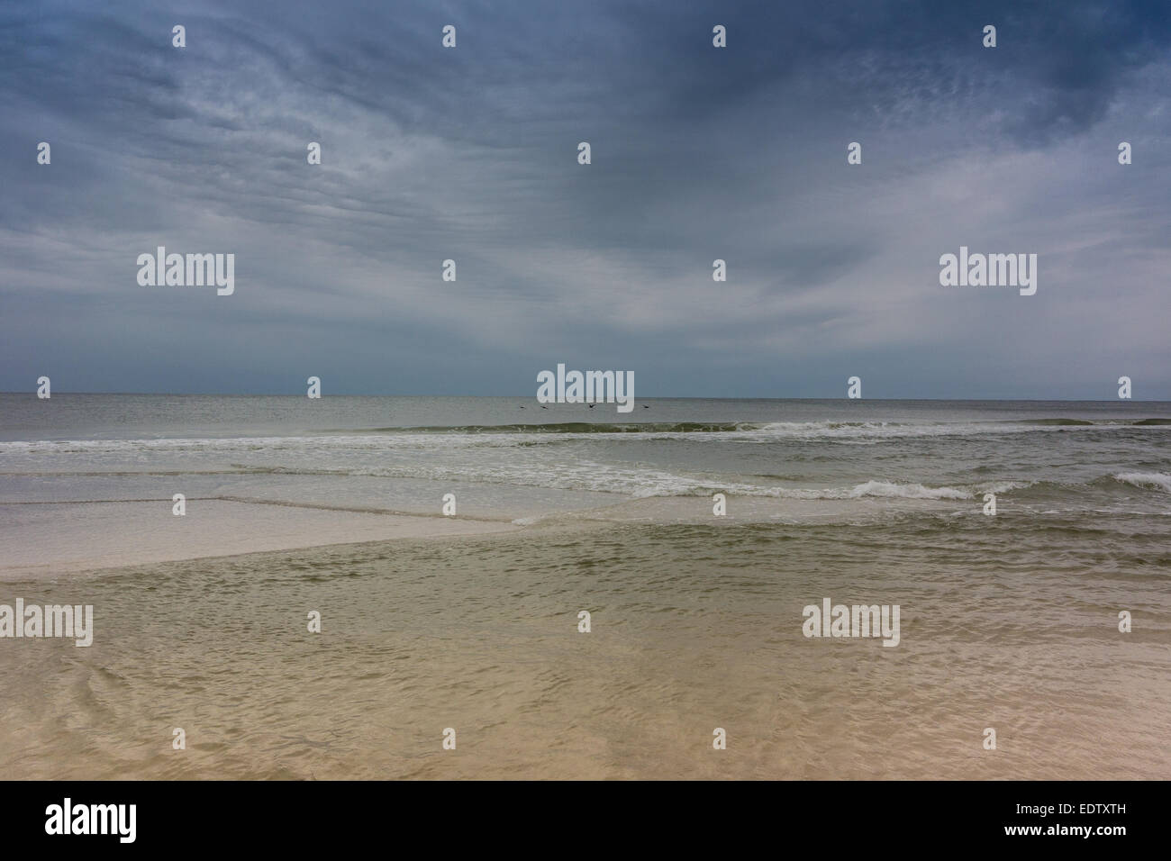 Shallow waters over a sand bar in the Gulf of Mexico along the Florida ...
