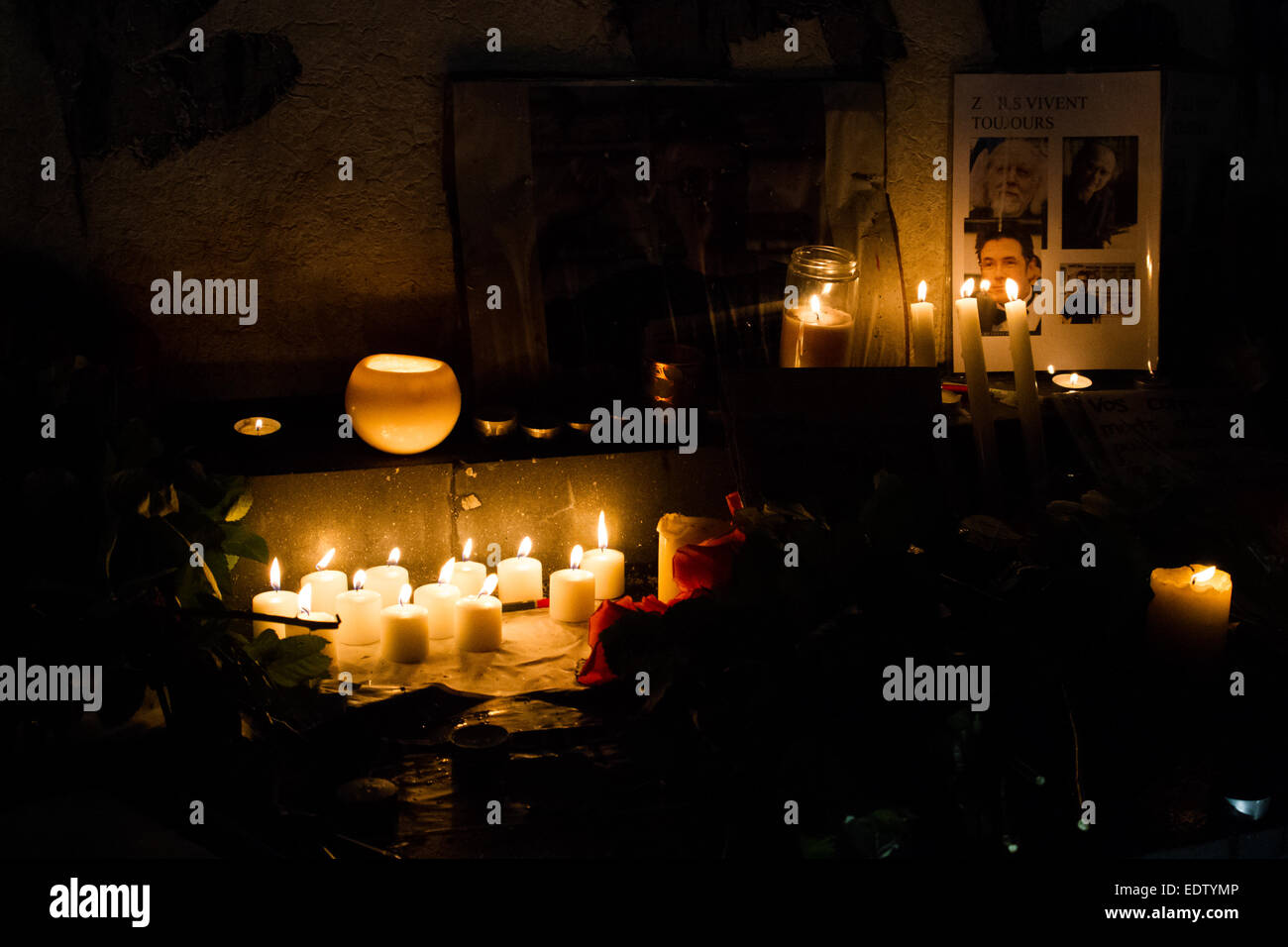 Paris, France. 8th January, 2015. Peaceful protest in Place de la ...