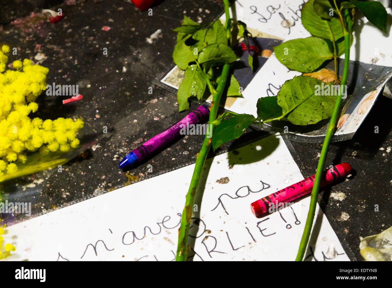 Paris, France. 8th January, 2015. Peaceful protest in Place de la ...