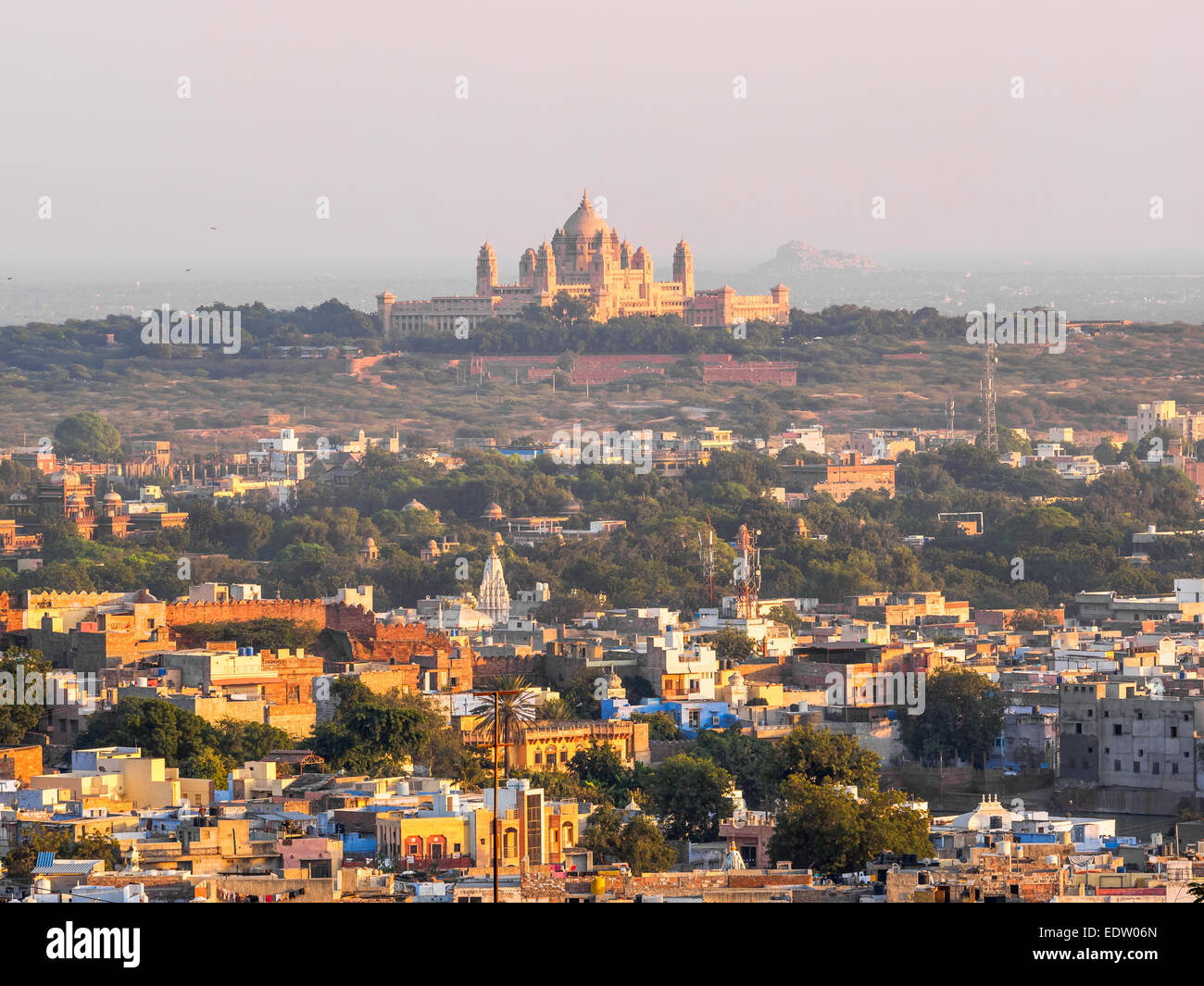 Cityscape of Jodhpur with Umaid Bhawan Palace Stock Photo - Alamy