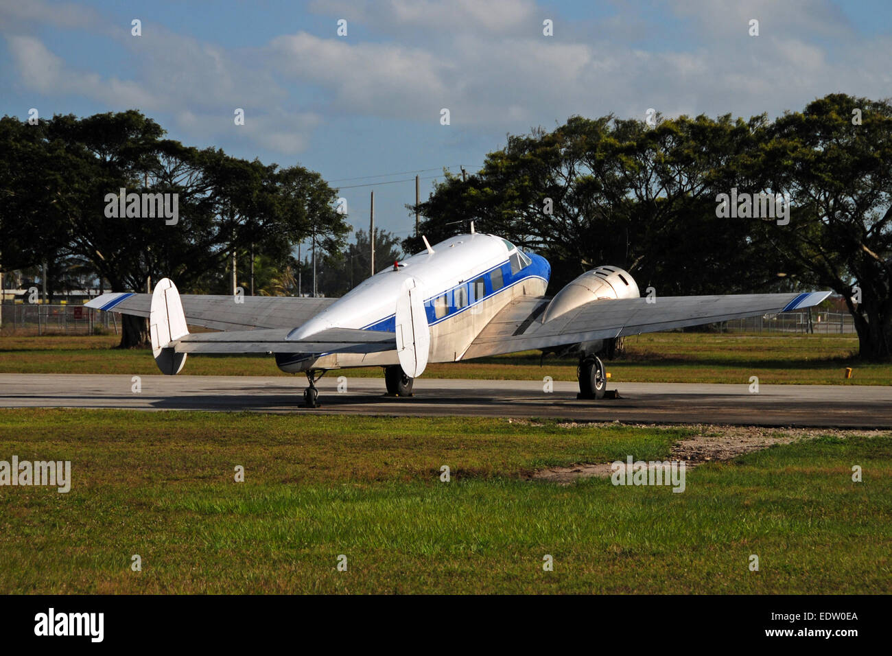 Old beech 18 turboprop airplane rear view Stock Photo - Alamy