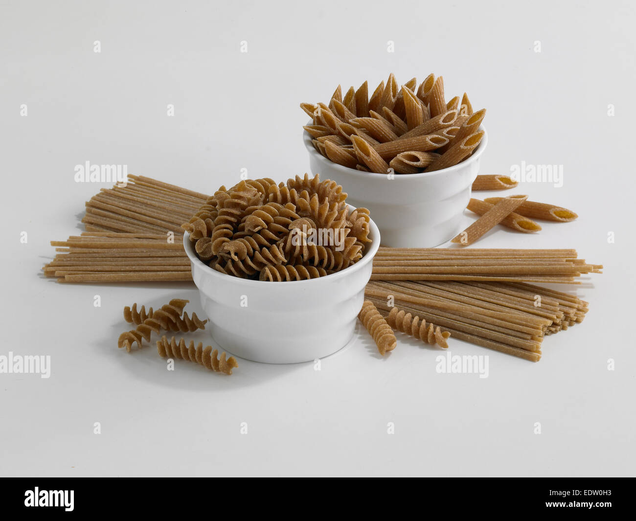 Assorted whole wheat pasta Stock Photo - Alamy