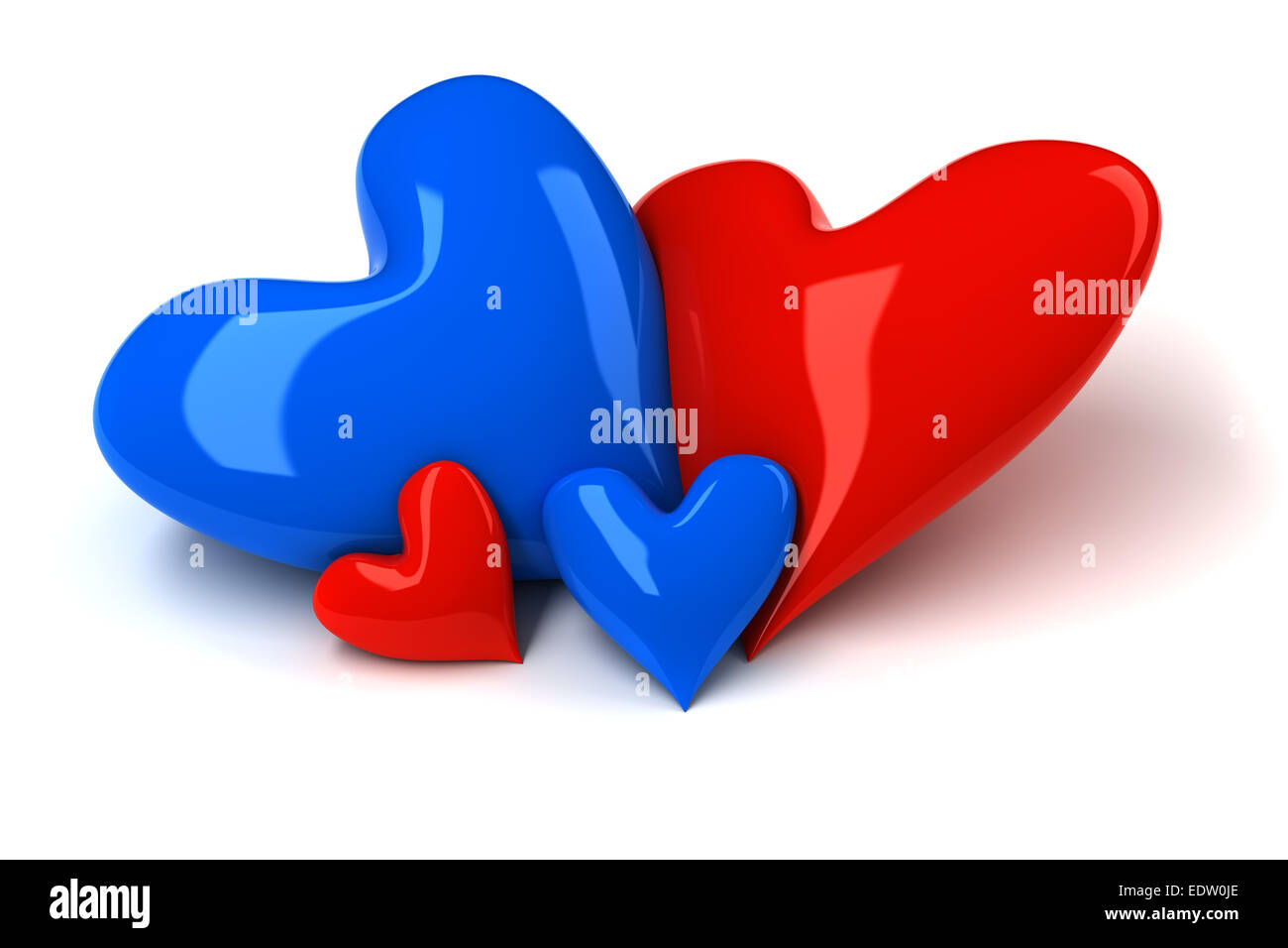 Red and blue hearts hi-res stock photography and images - Alamy