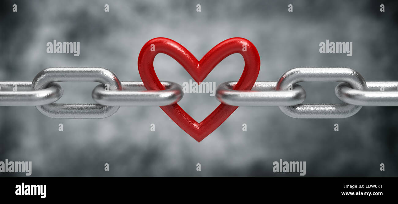 Chain heart 3d hi-res stock photography and images - Alamy