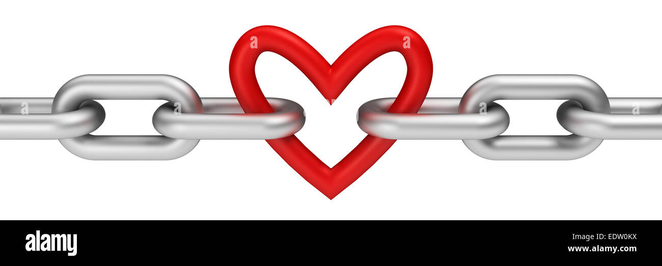 Chain with heart Stock Photo - Alamy