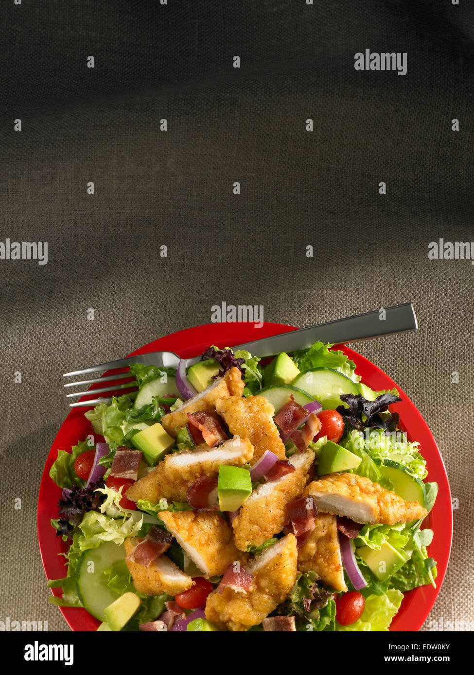 Fried chicken salad Stock Photo - Alamy