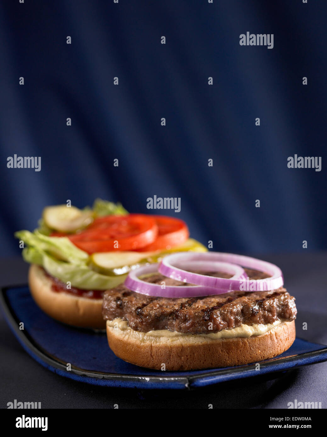 open faced burger Stock Photo - Alamy