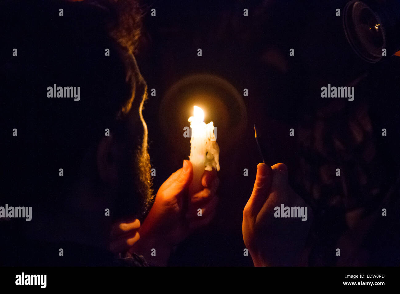 Paris, France. 8th January, 2015. Peaceful protest in Place de la ...