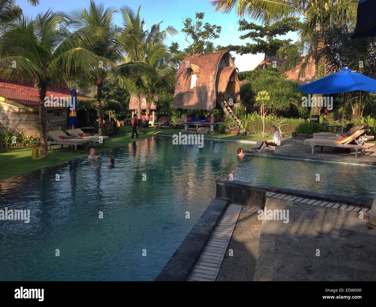 The pool at DESA SENI a village hotel - BALI, INDONESIA Stock Photo - Alamy