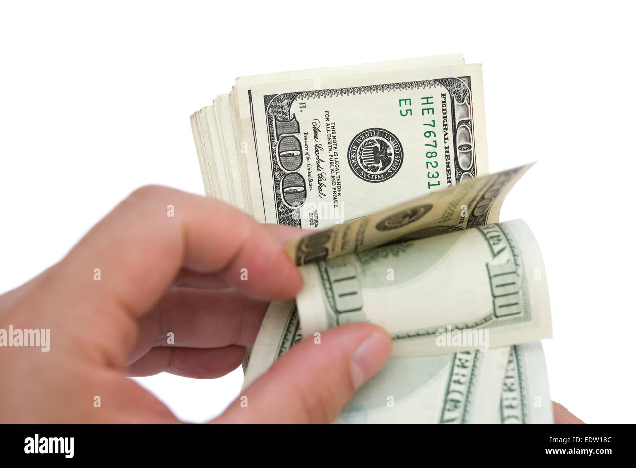 counting stack of usd dollars with clipping path Stock Photo - Alamy