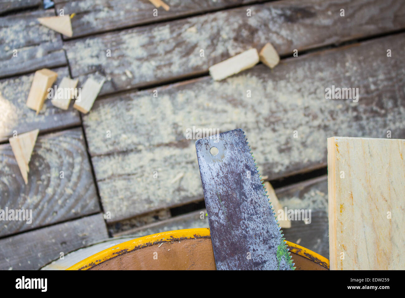 Sawing and cutting of wood Stock Photo - Alamy