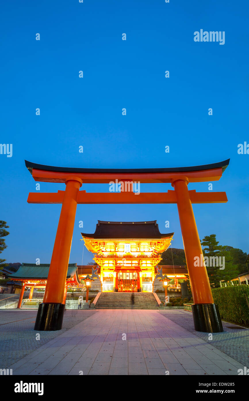Fushimi Inari Shrine at dusk Kyoto Japan Stock Photo - Alamy