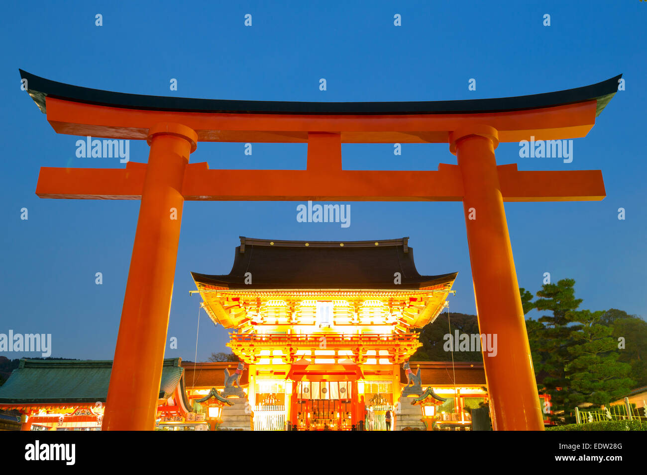 Fushimi Inari Shrine at dusk Kyoto Japan Stock Photo - Alamy
