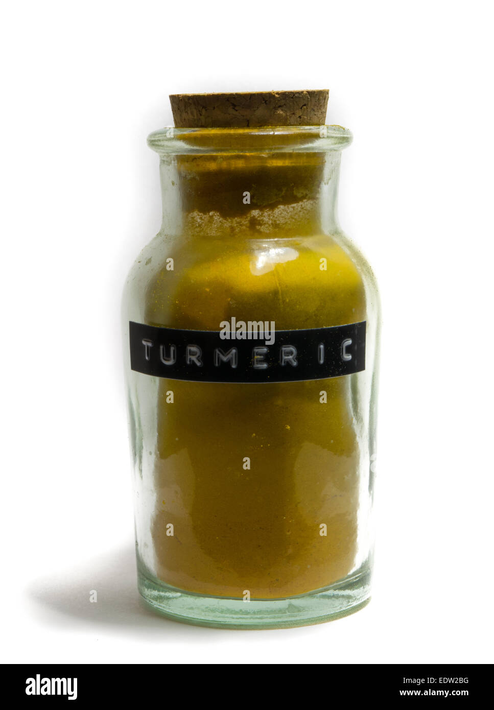 Recycled Glass Spice Jar of Turmeric Stock Photo - Alamy