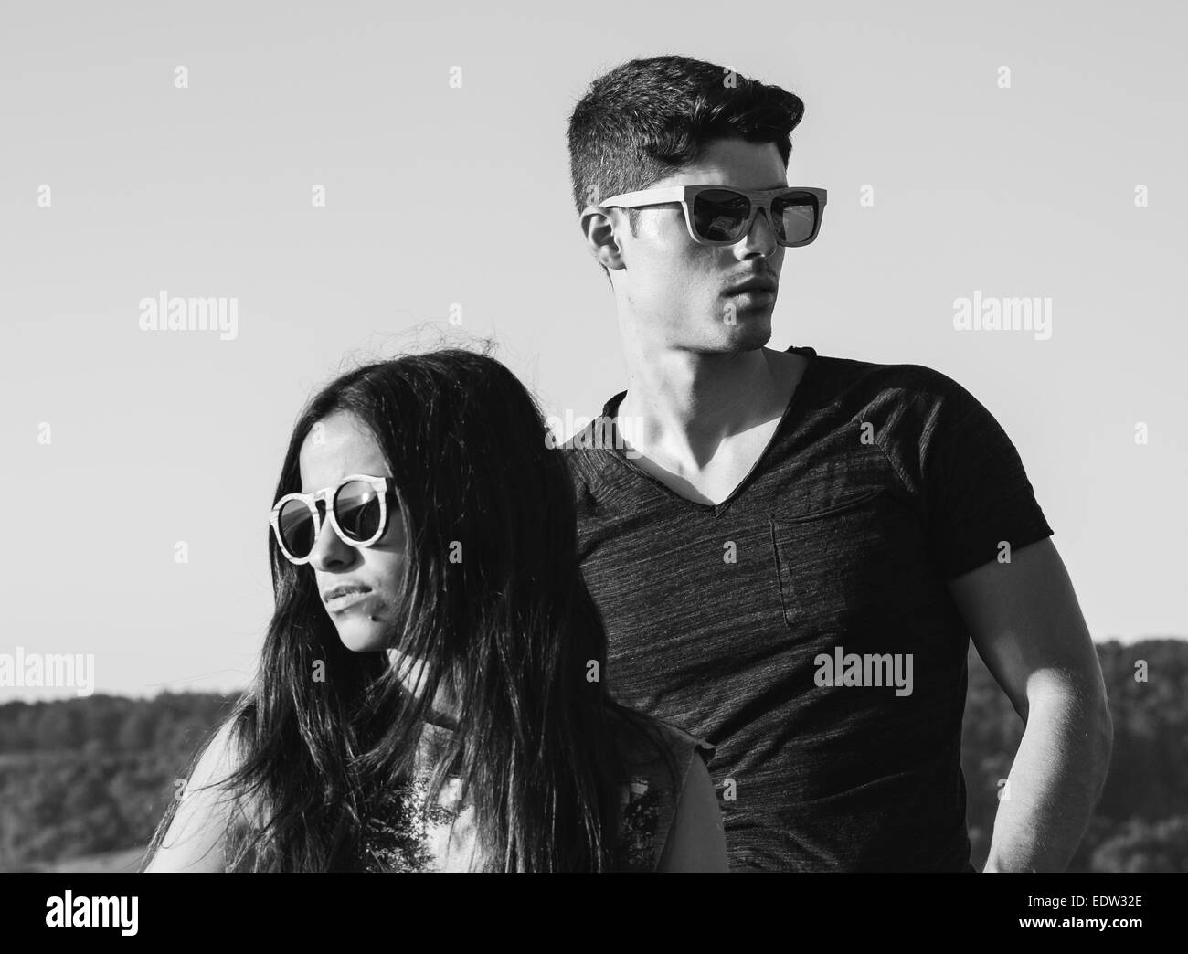 Woman models outdoors Black and White Stock Photos & Images - Alamy