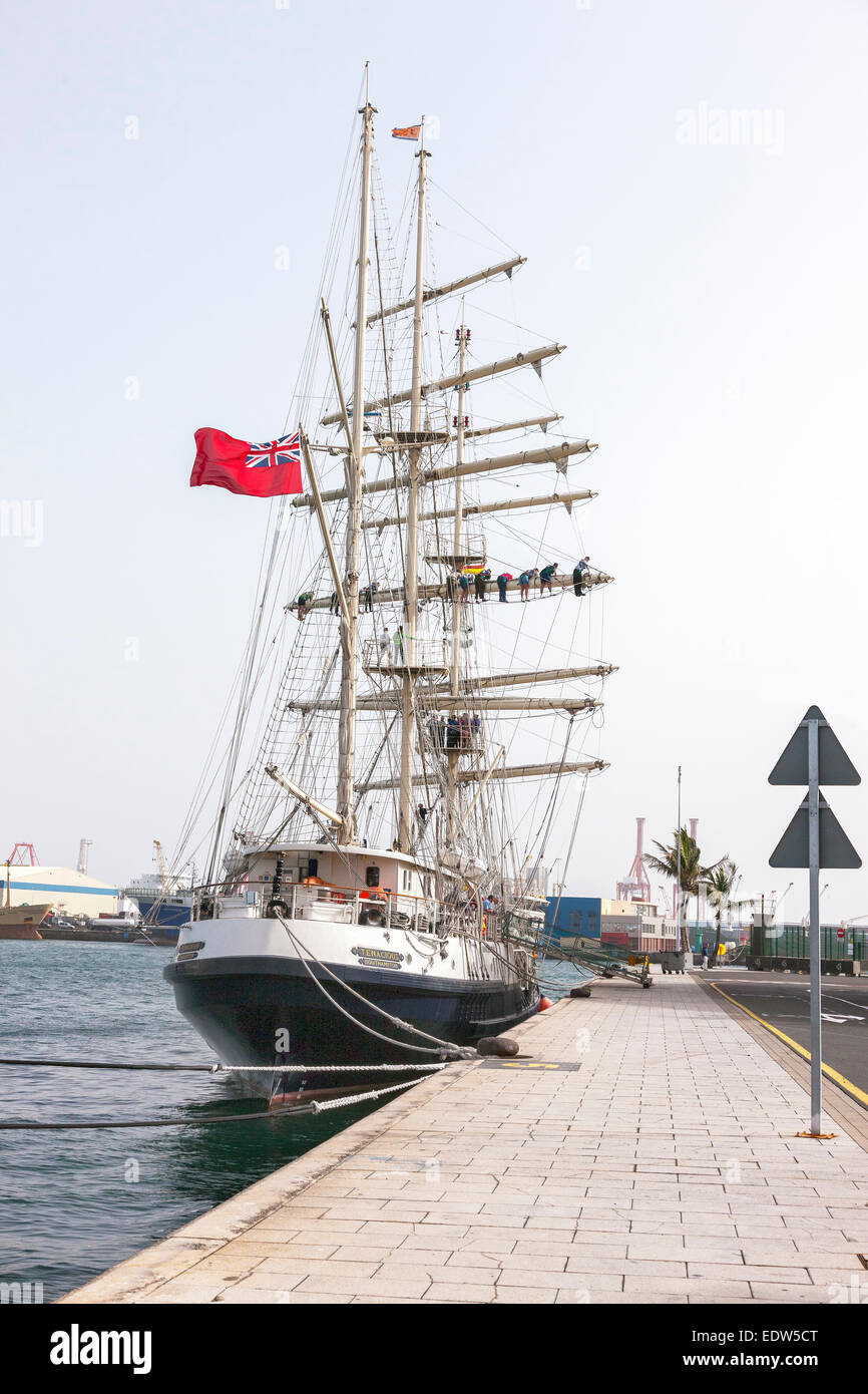 Tall Ship Tenacious of Southampton in Las Palmas Gran Carnaria Stock ...