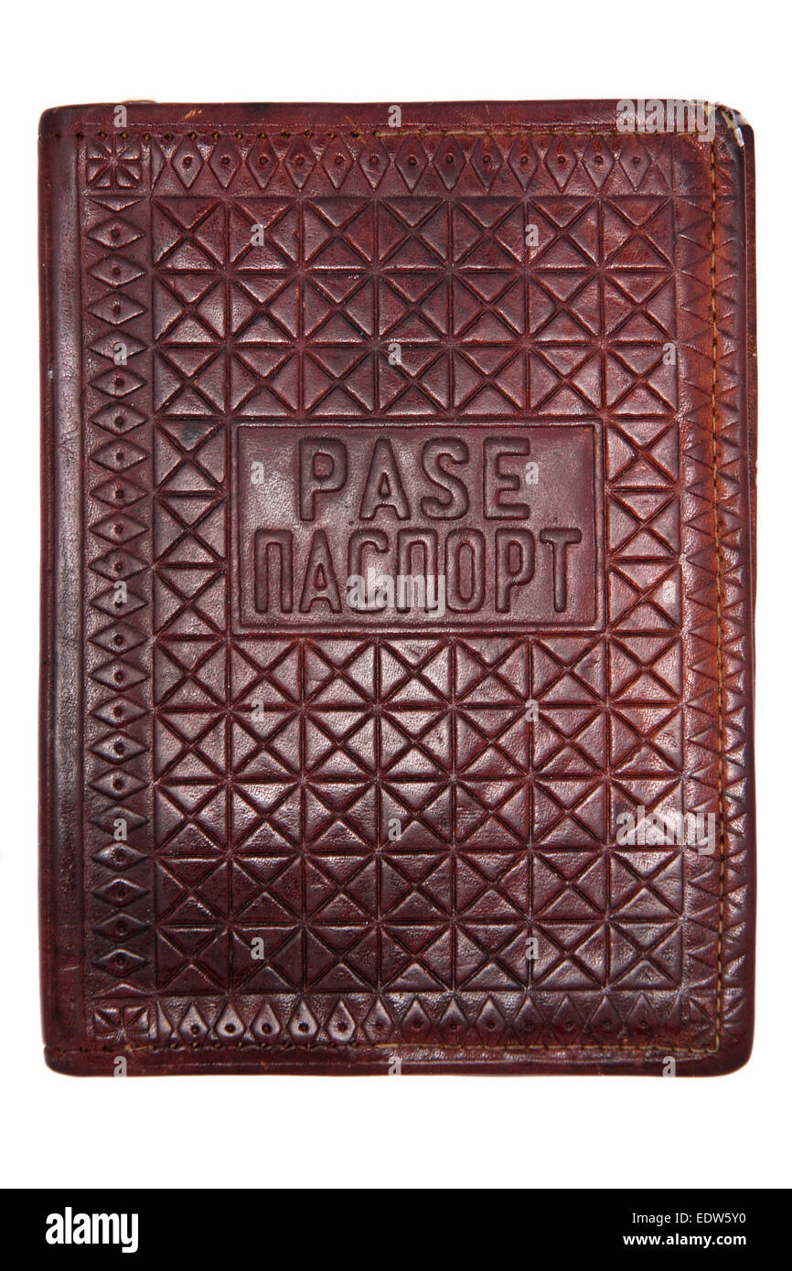 vintage passport cover Stock Photo - Alamy