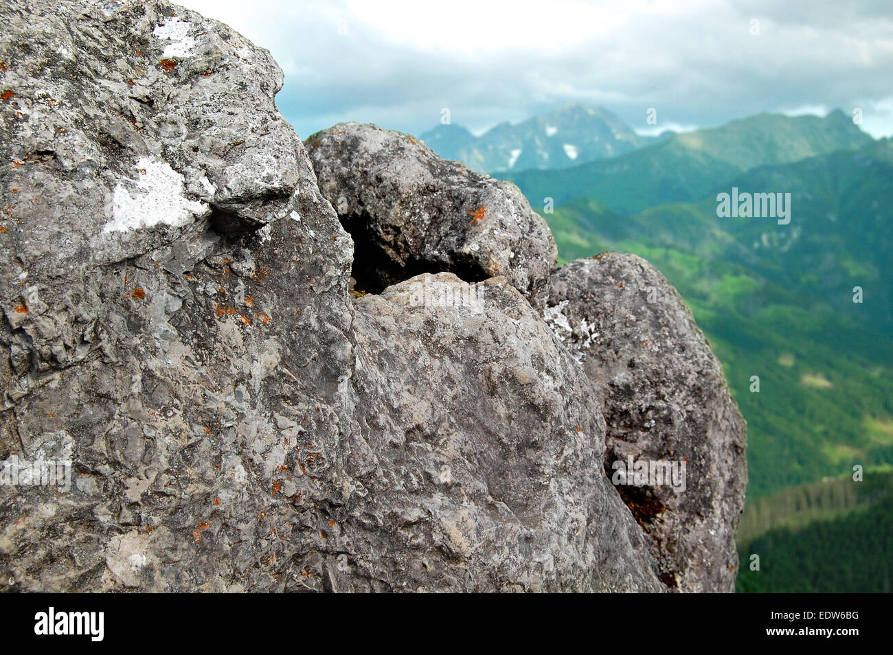 Beautiful mountain landscape with views of the deep valley Stock Photo ...