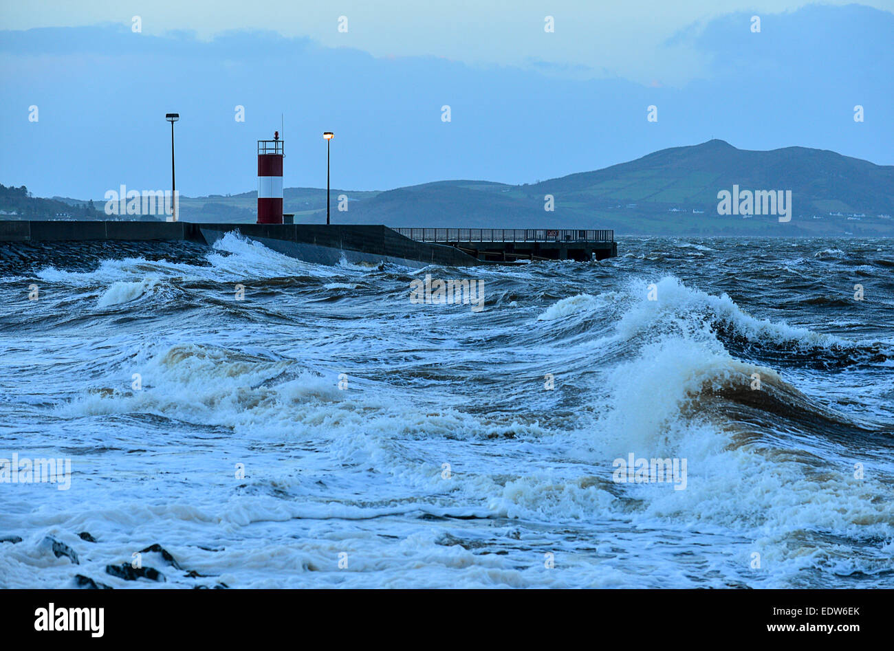 Buncrana Pier, County Donegal, Ireland. 10th January, 2015. Huge waves ...