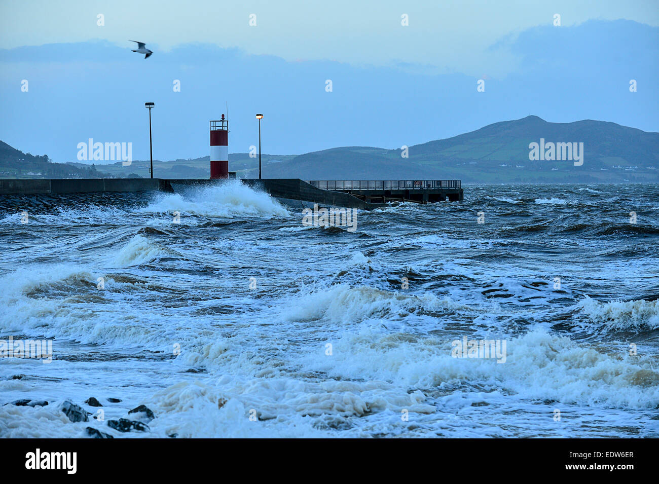 Buncrana Pier, County Donegal, Ireland. 10th January, 2015. Huge waves ...