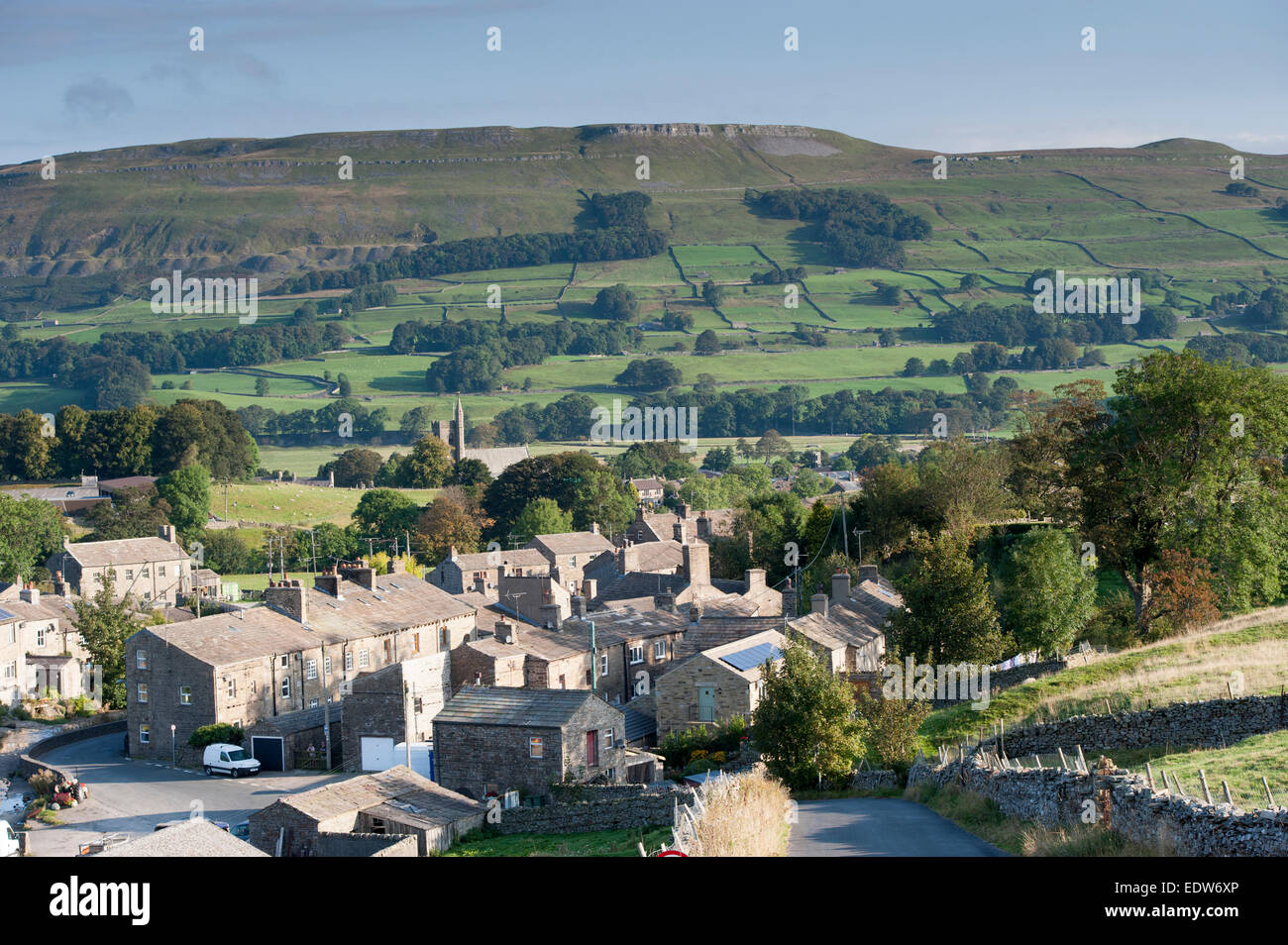 Early morning over Gayle, near Hawes, in the Yorkshire Dales National ...