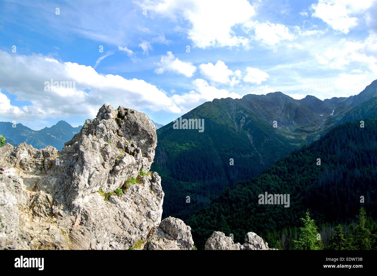 Beautiful mountain landscape with views of the deep valley Stock Photo ...