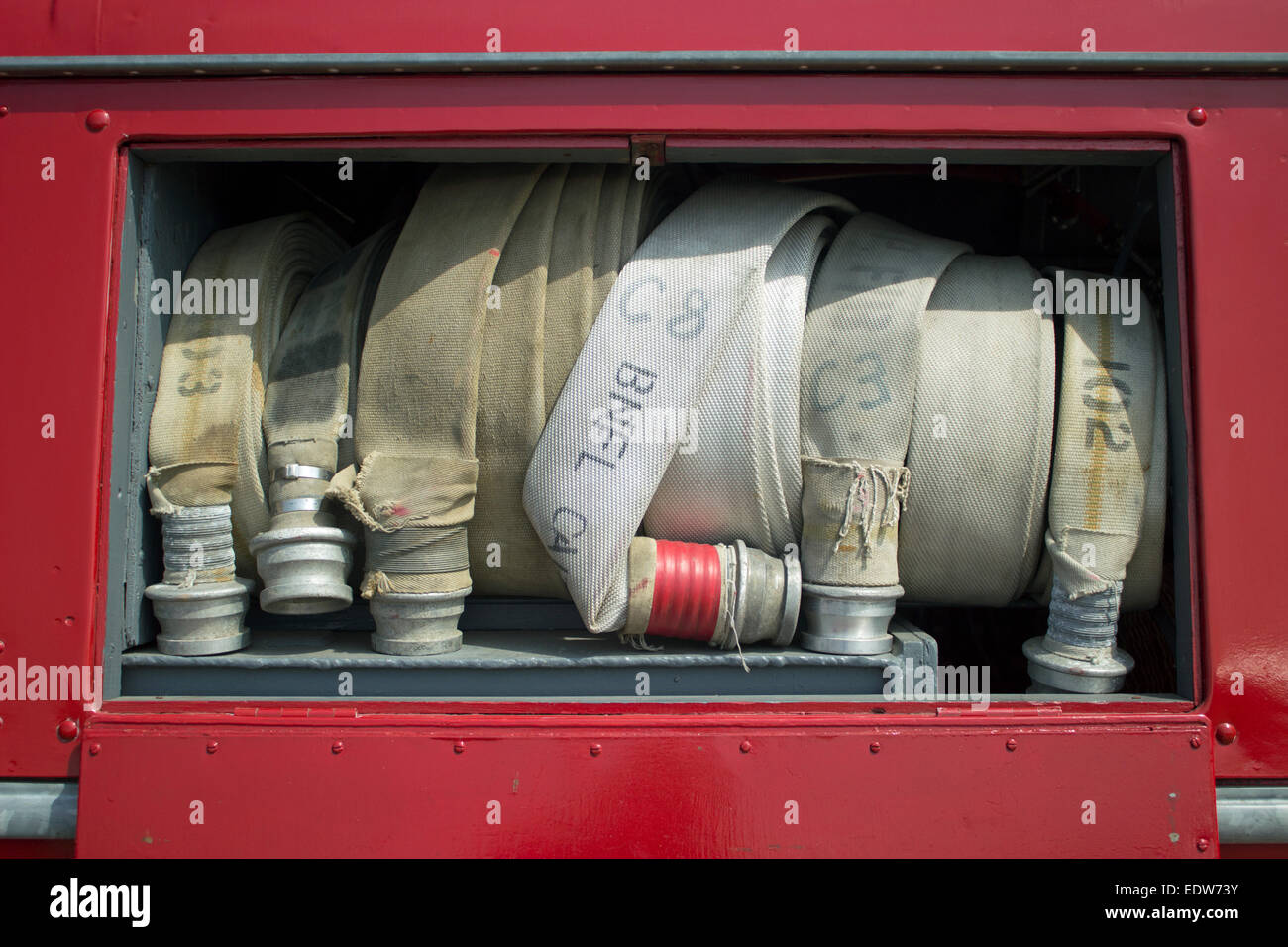 Fire Engine Hose Stock Photo - Alamy