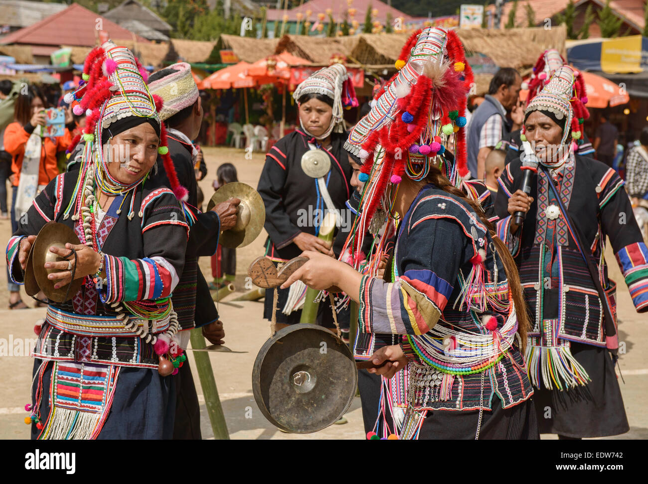 Akha women dancing new year hi-res stock photography and images - Alamy