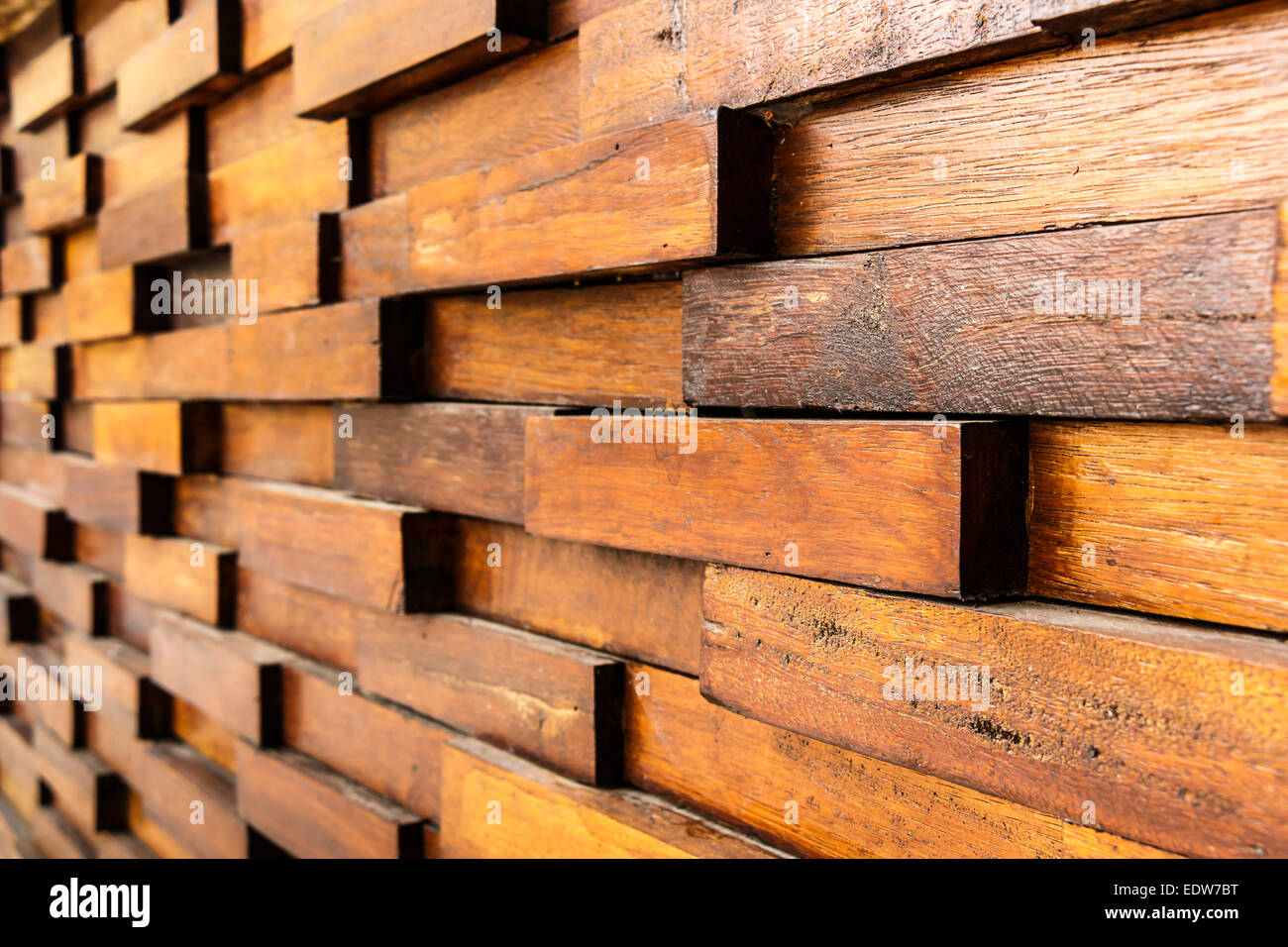texture of old wooden wall and square wood overlap Stock Photo - Alamy