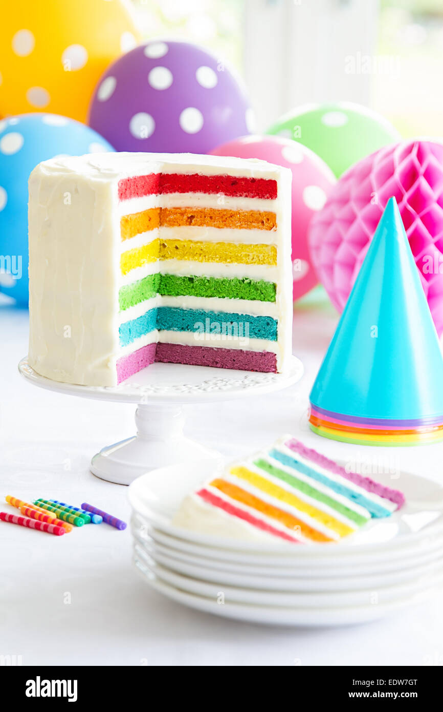 Rainbow cake hi-res stock photography and images - Alamy