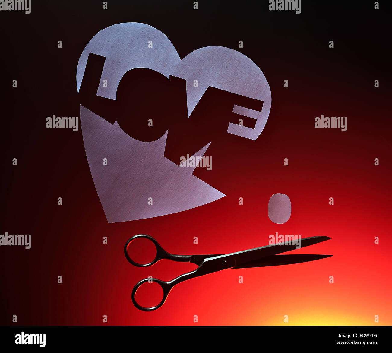 The broken heart , a symbol of unfortunate love Stock Photo - Alamy