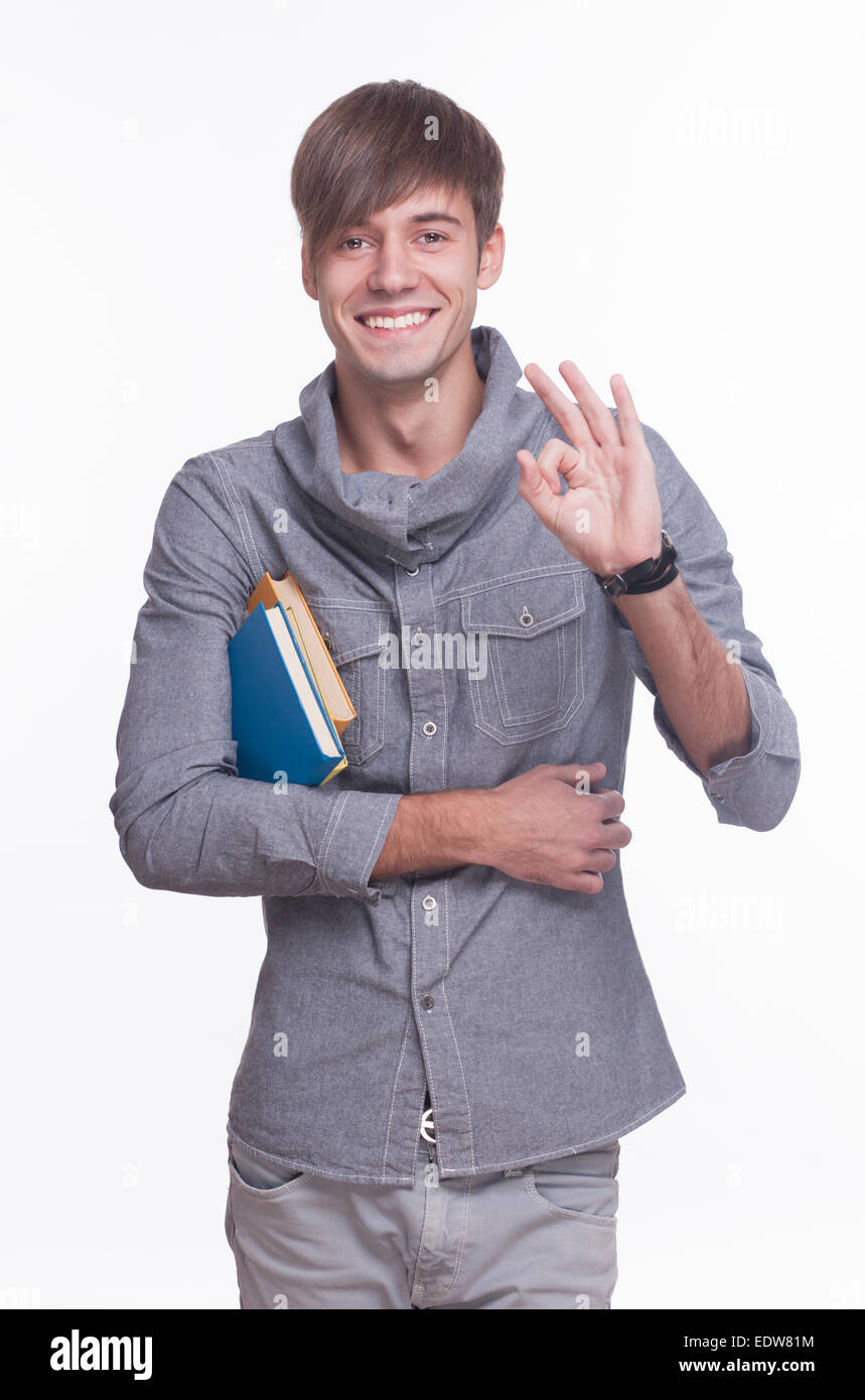 Student on white Stock Photo - Alamy