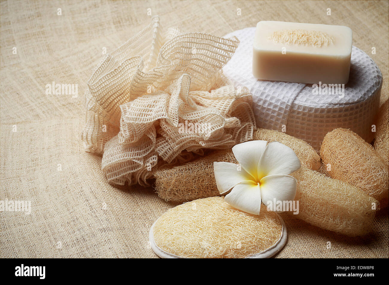 The special scrub soap on spa set for healthy skin Stock Photo - Alamy