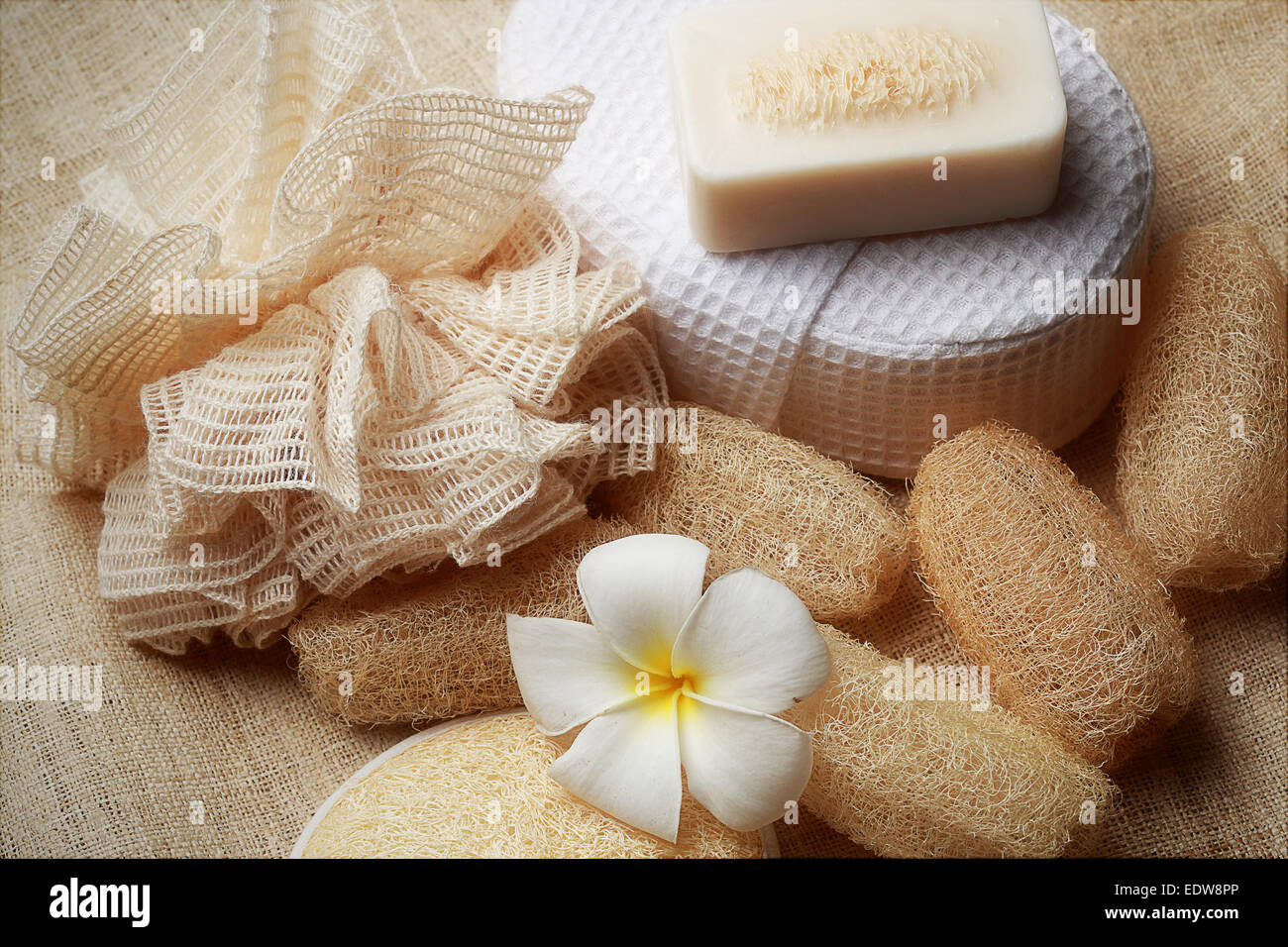 The special scrub soap on spa set for healthy skin Stock Photo - Alamy