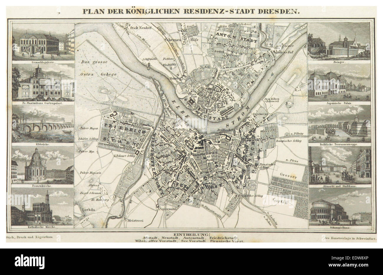 Vintage dresden map hi-res stock photography and images - Alamy