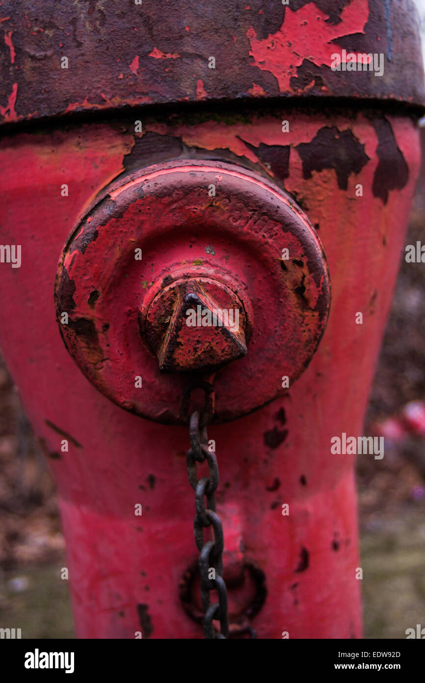 Red fire hydrant on a street in Nijmegen, Nederland Stock Photo - Alamy