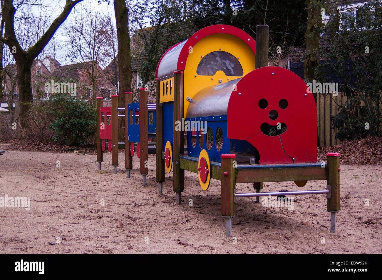 Playground equipment train in Nijmegen, The Netherlands Stock Photo - Alamy