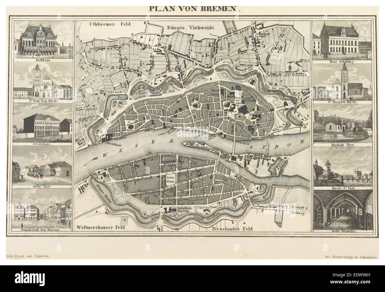 A map from BECHSTEIN (1845) showcasing the layout and structure of ...