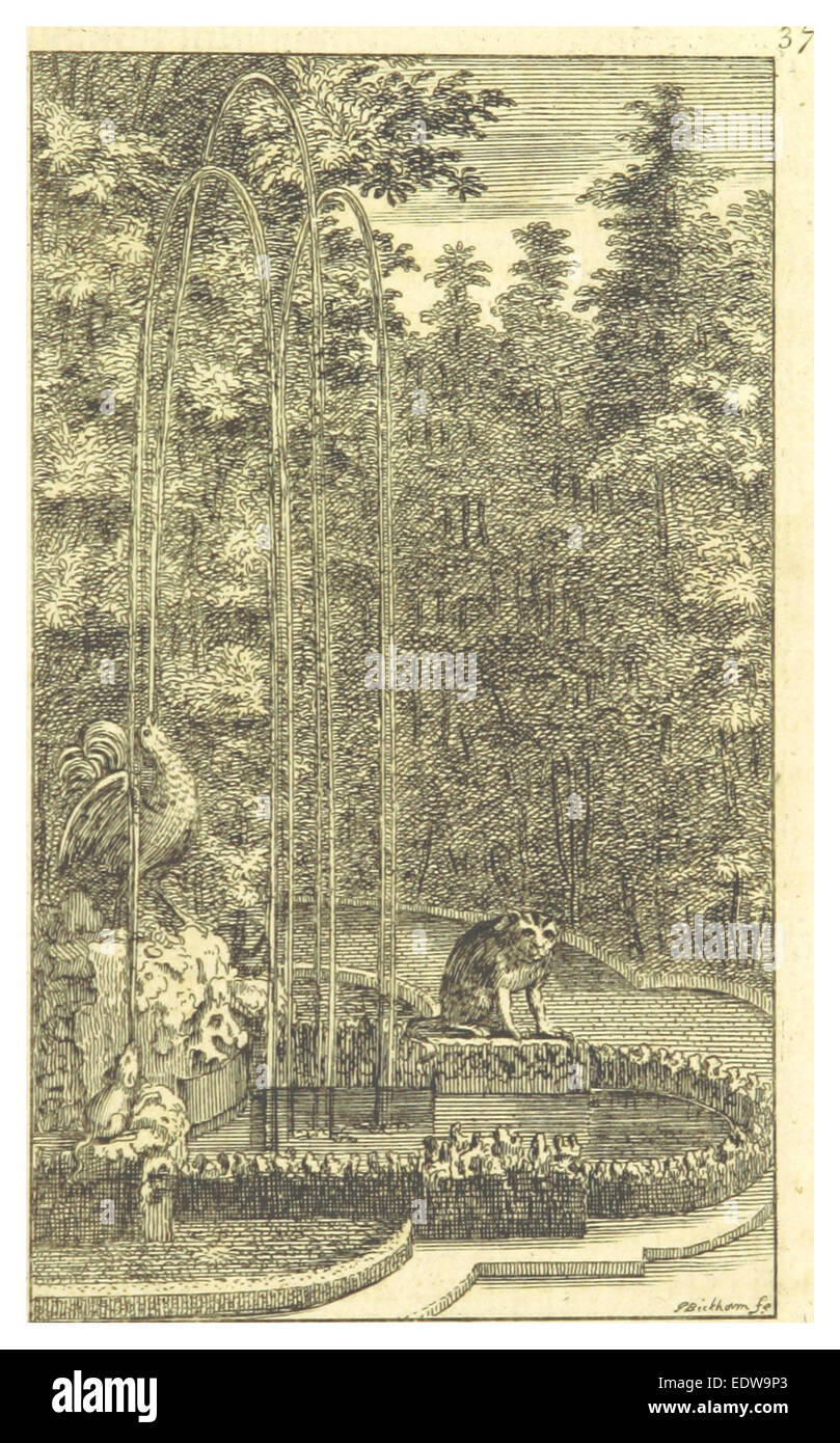 This 1768 illustration by Bellamy depicts the Labyrinth of Versailles ...