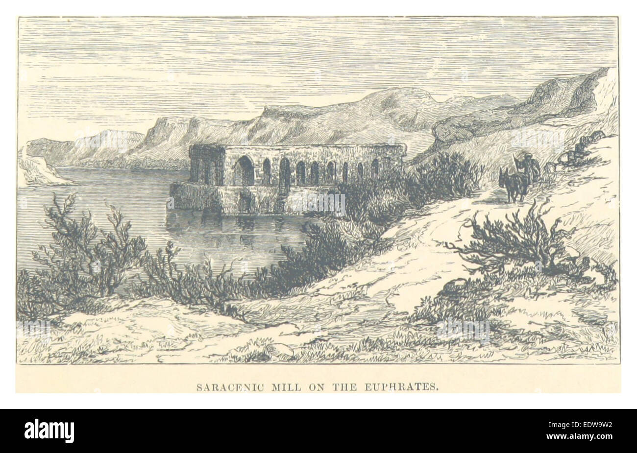 A 1879 illustration by Blunt depicting the Saracenic Mill on the ...