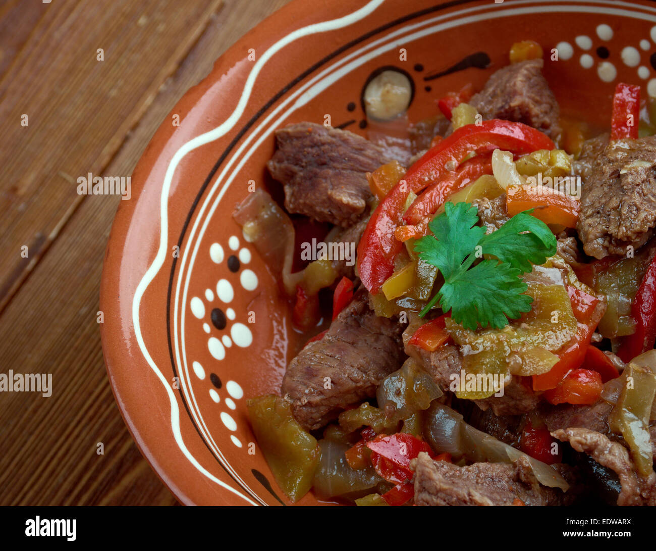 buglama - Uzbek Cuisine traditional dish with lamb and vegetables Stock ...