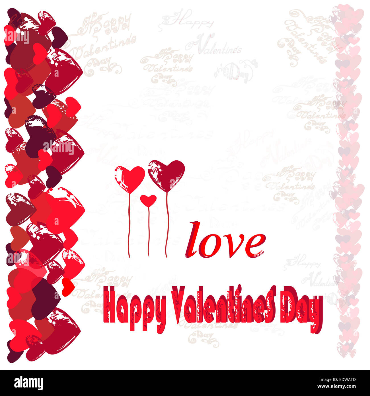 Hearts and congratulations Happy Valentine's Day Stock Photo - Alamy