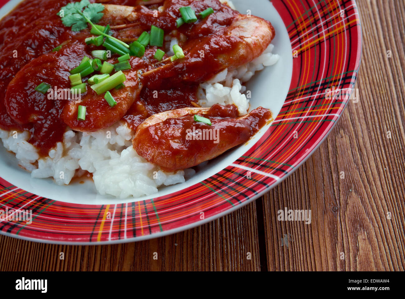 Shrimp Creole - dish of Louisiana Creole origin .cooked shrimp in ...