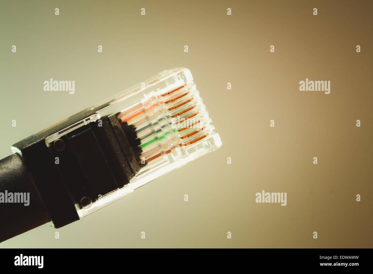 Vintage style macro shot of a CAT 5 ethernet cable Stock Photo - Alamy